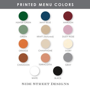 Simple Wedding Menu Cards Printed Wedding Menus Menus for Reception ...