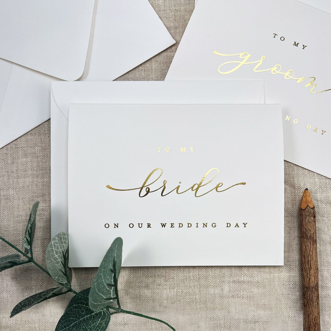 Gold Foil to My Bride Wedding Day Card, to My Bride Card, Classy and ...