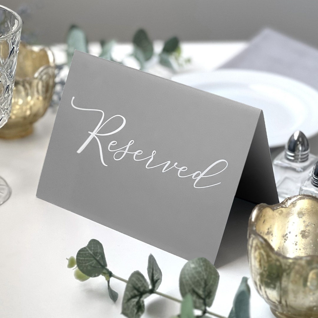 Gray Reserved Wedding Table Sign - Customized Wedding Table Sign ...