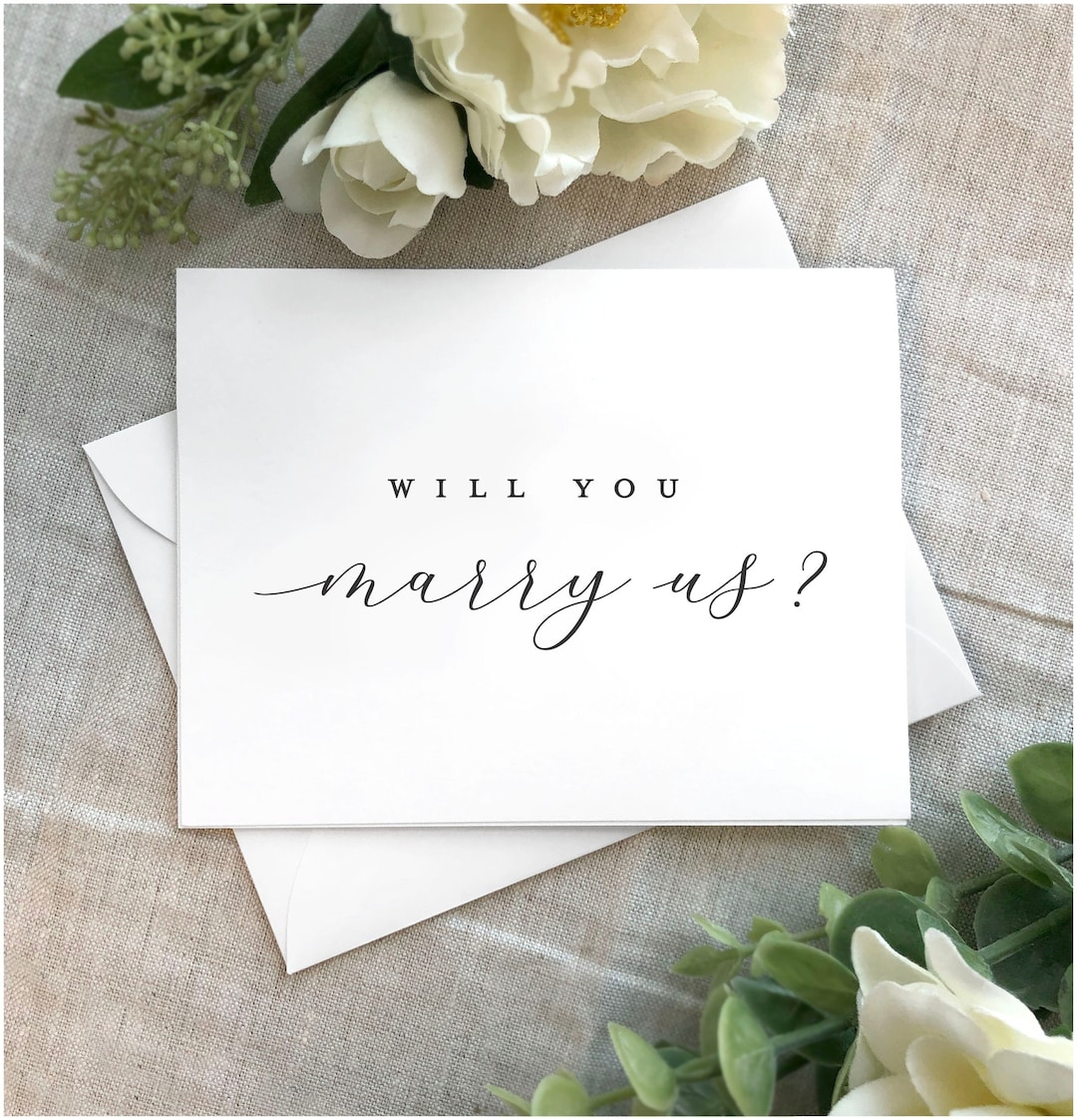Will You Marry Us Card, Officiant Proposal Card, Classy and Simple ...