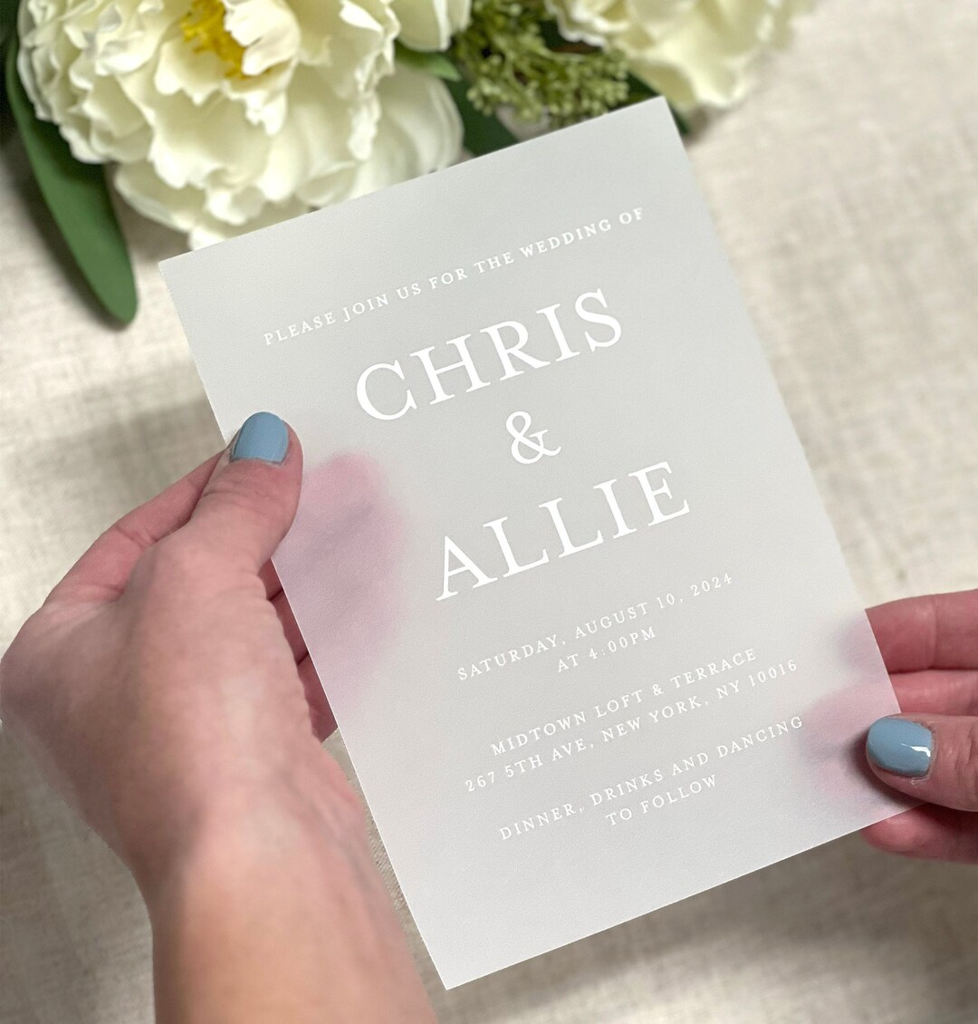 Vellum Wedding Invitations, Printed Vellum Wedding Invitations, Vellum ...