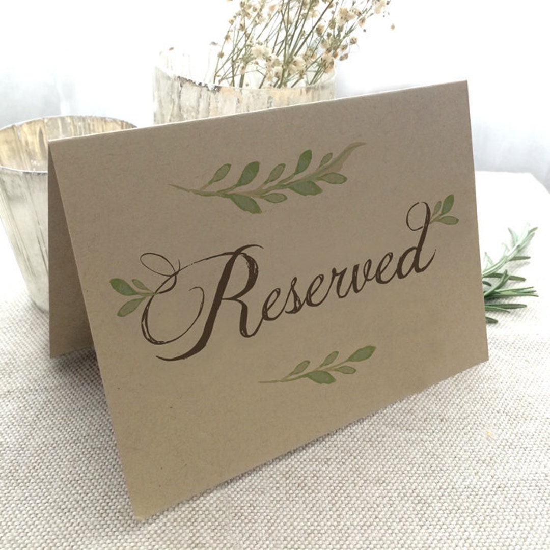 Reserved Sign for Tables Chairs - Reserved Wedding Table Sign - Wedding ...