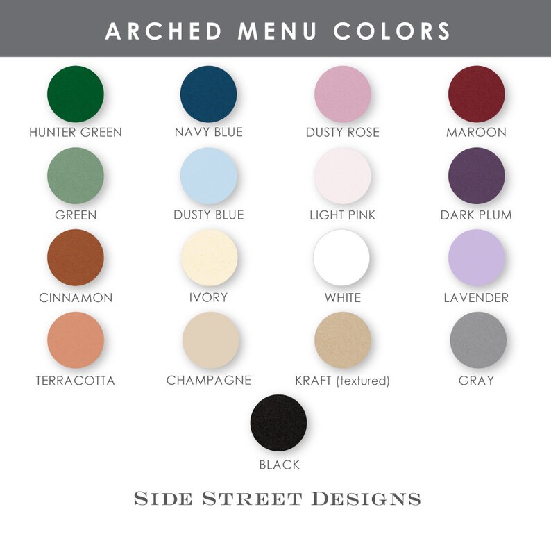 Arched Wedding Menus Light Blue Printed Arched Wedding Menus - Etsy