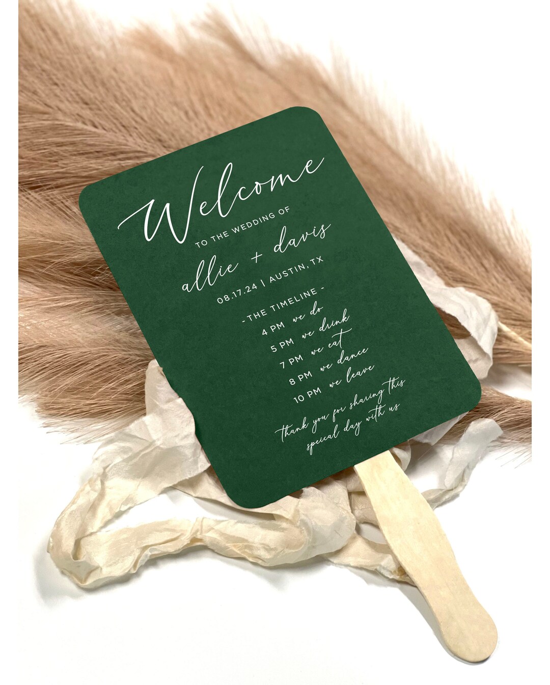 Wedding Itinerary Fan, Fans for Ceremony and Schedule of Events, Fans ...