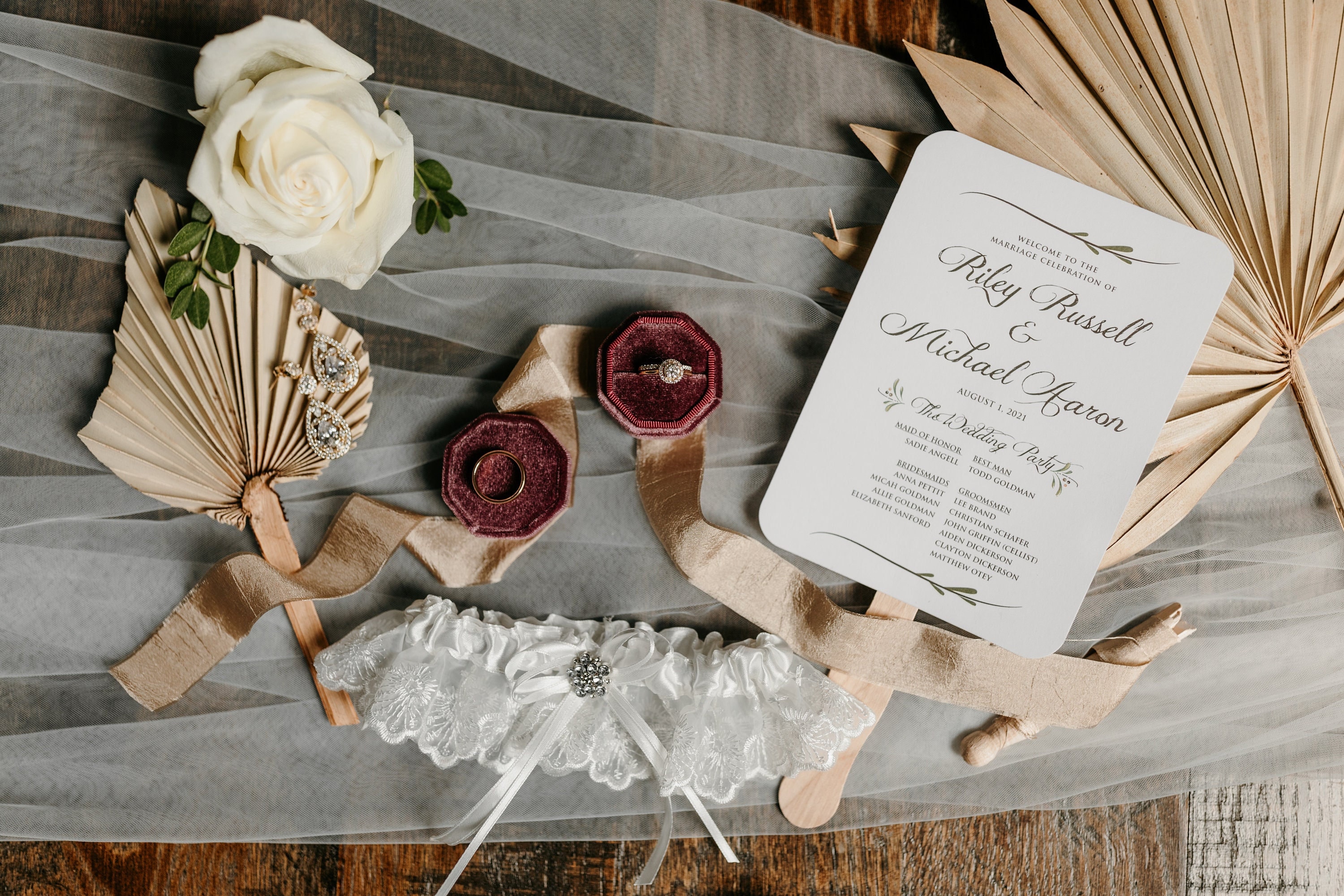 Simple Printed Wedding Program Fans, Nature Inspired Wedding Program ...
