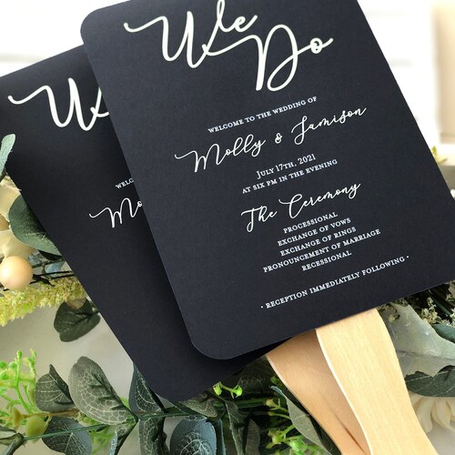 Wedding Program Fans Wooden Sticks Included Wedding Program - Etsy