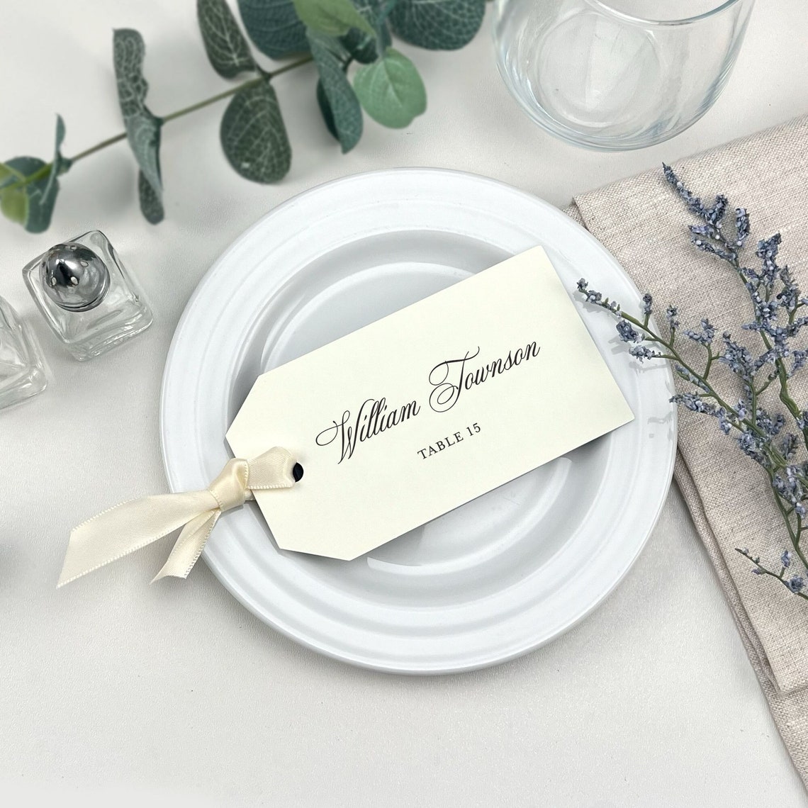 Printed Name Cards With Holes, Hanging Name Tags, Personalized Tags for ...