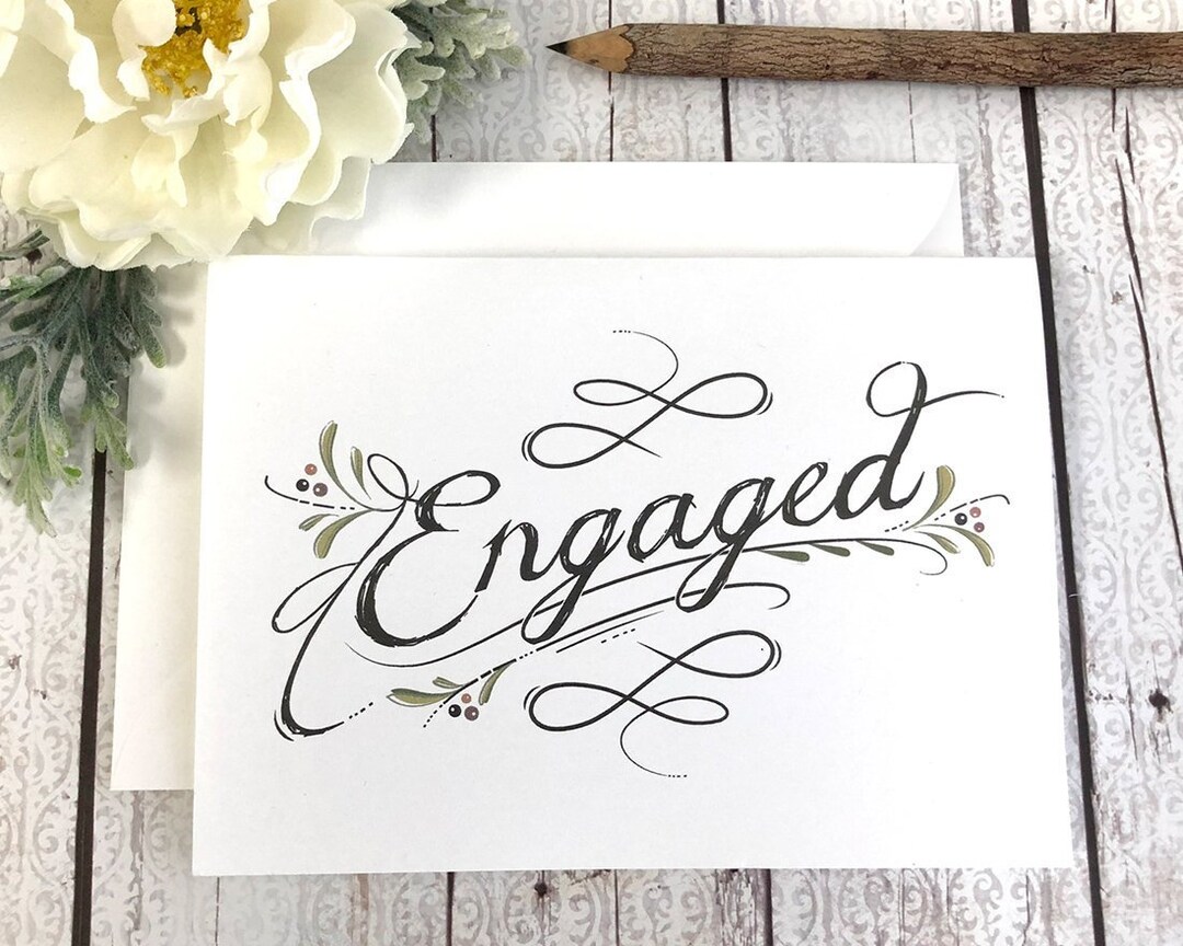 Engagement Card, Pretty Engagement Card, Engaged Card, Congrats Card ...