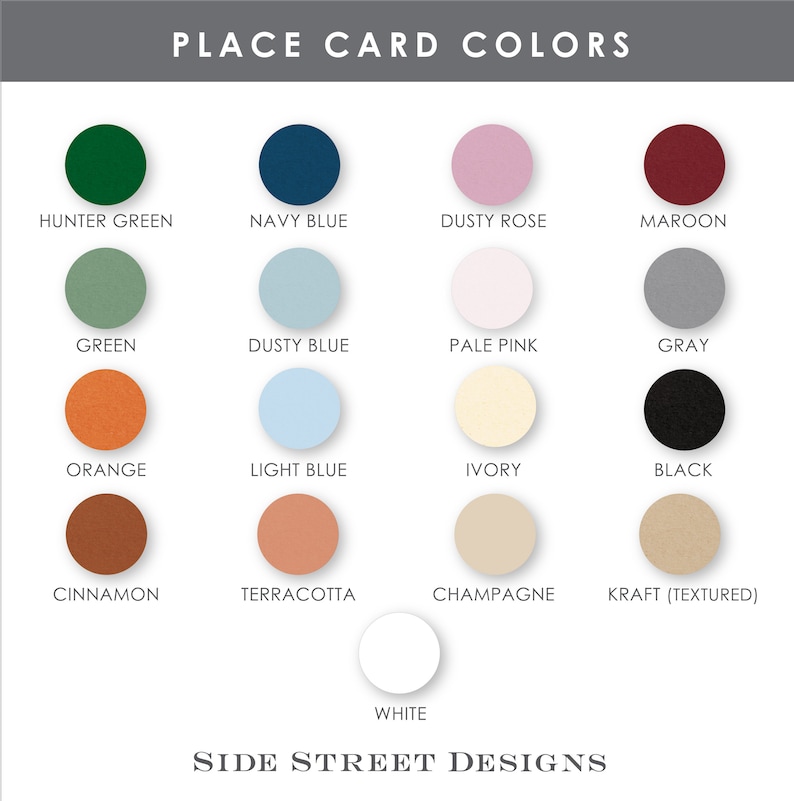 Gray Place Cards Printed Gray Wedding Escort Cards Simple - Etsy