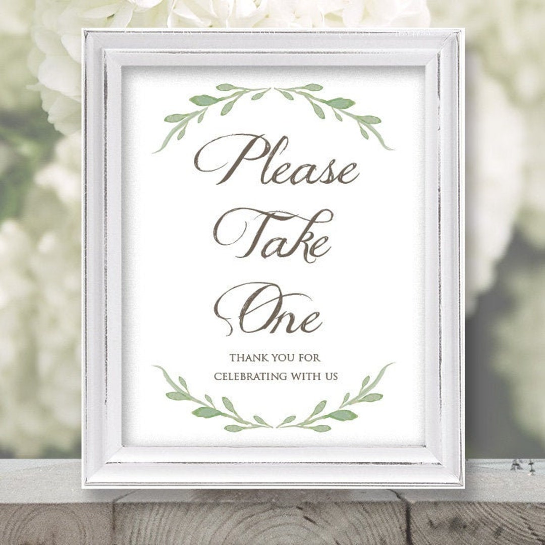 Favors Signs, Take Home Gift Signs, Wedding Favors, Bridal Shower ...