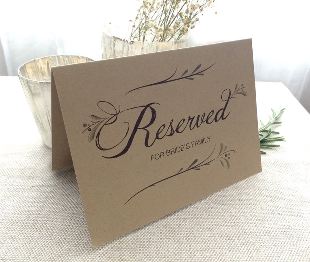 Reserved Wedding Table Sign - Customized Wedding Table Sign - Rustic ...