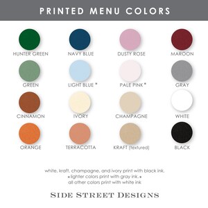 Burgundy Wedding Menu Cards Printed White Ink Burgundy Menus Menus for ...