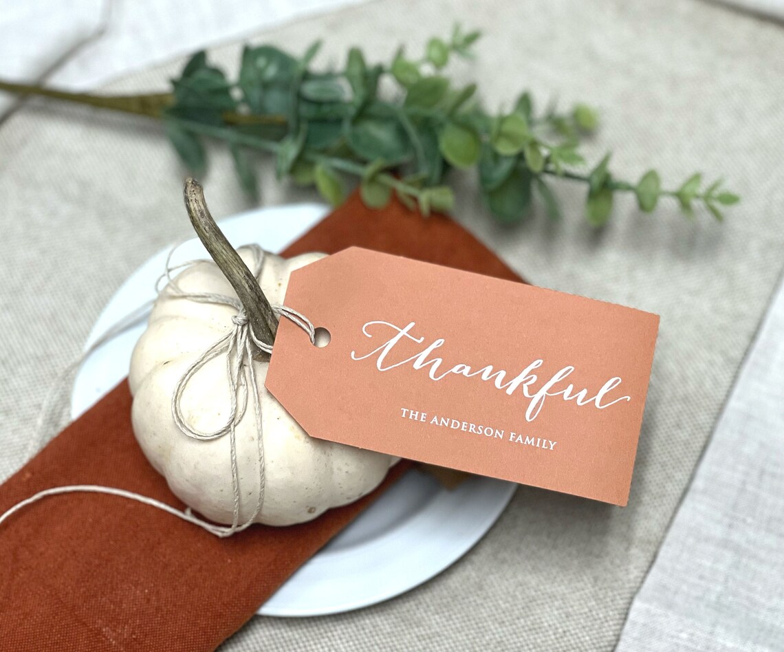 Thanksgiving Gift Tags, Choose a Grateful Greeting, Thanksgiving Napkin ...