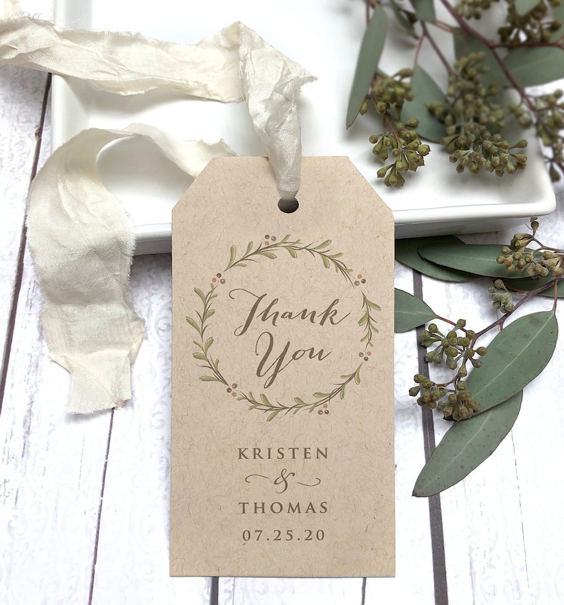 Rustic Thank You Tags Printed Thank You Tags Floral Wreath - Etsy