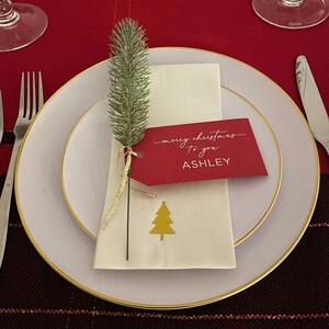 Christmas Place Card, Christmas Name Card Tags, Christmas Napkin Tags ...