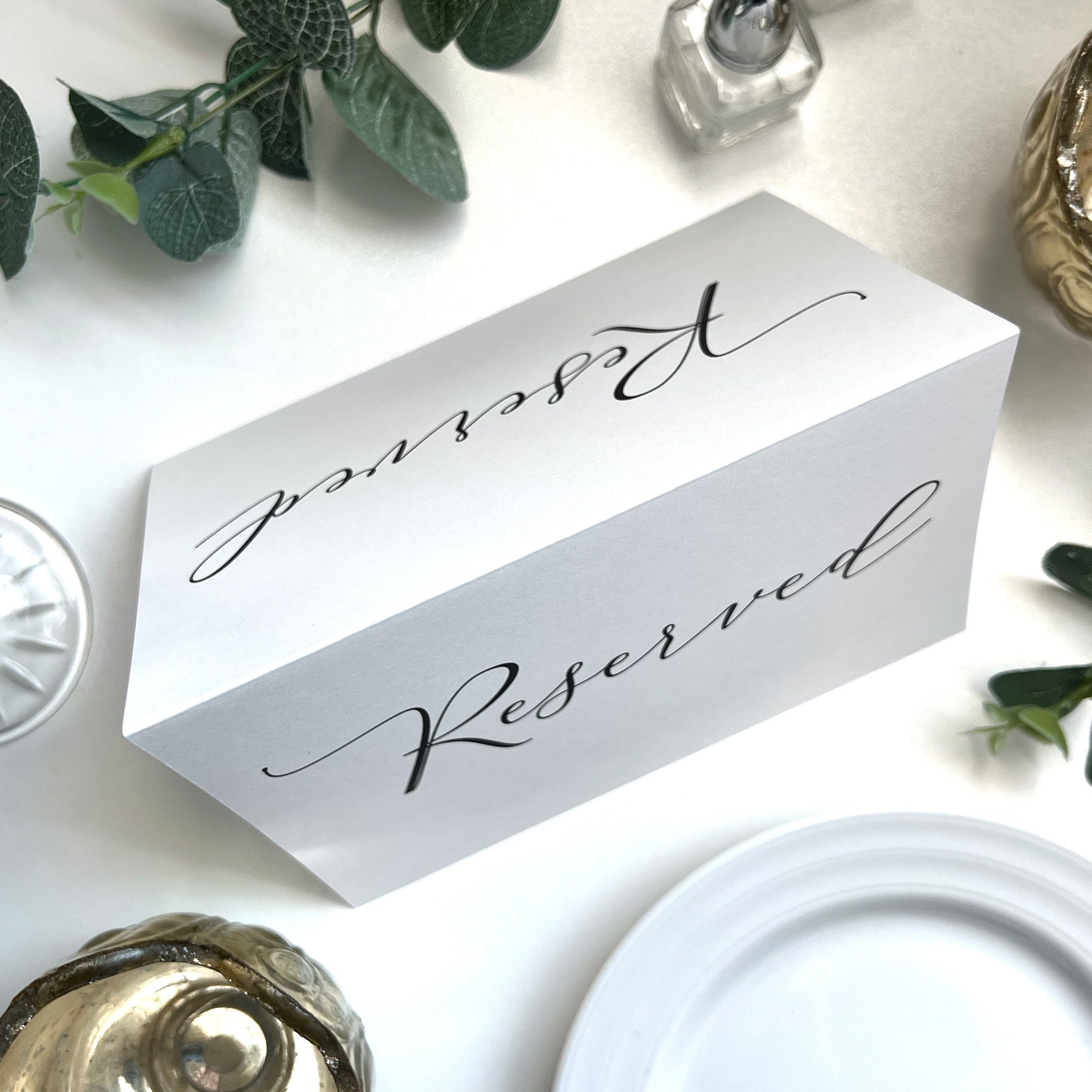 Customizable Printed Reserved Table Signs, Printed Wedding Table Card ...