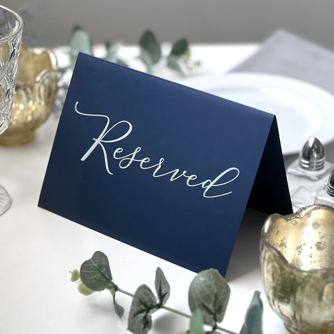 Navy Blue Reserved Wedding Table Sign - Customized Wedding Table Sign ...
