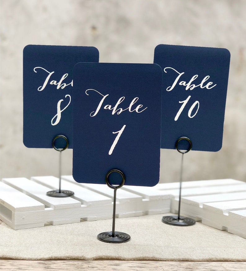 Navy Blue Table Numbers Printed 5x7 Table Numbers Simple - Etsy