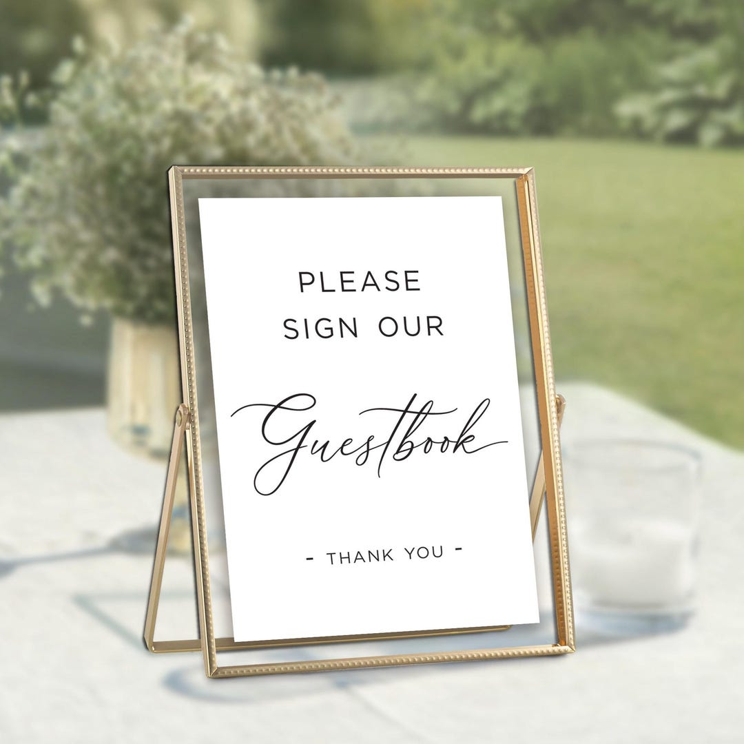 Guestbook Signs for Frames, Printed 4x6, 8.5 X 11 or 5x7 Signs, Please ...