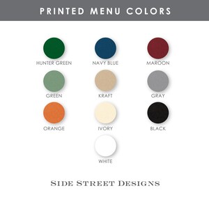 Orange Wedding Menu Card Modern White Printing Wedding Menu - Etsy