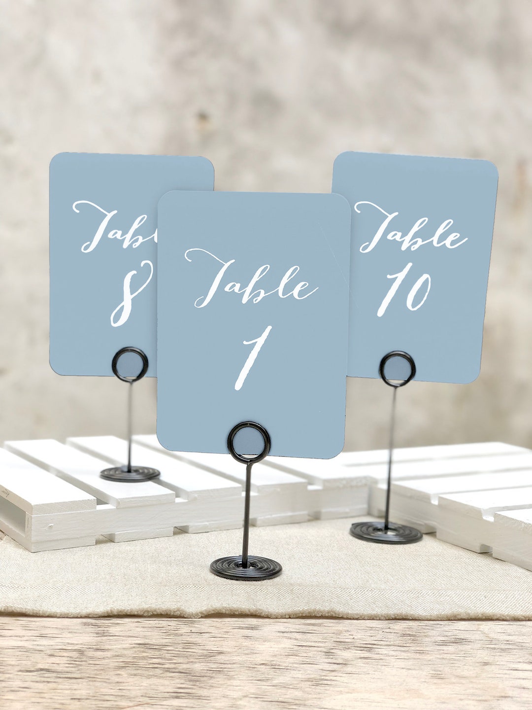 Dusty Light Blue Table Numbers - Printed 5x7 Table Numbers - Simple ...
