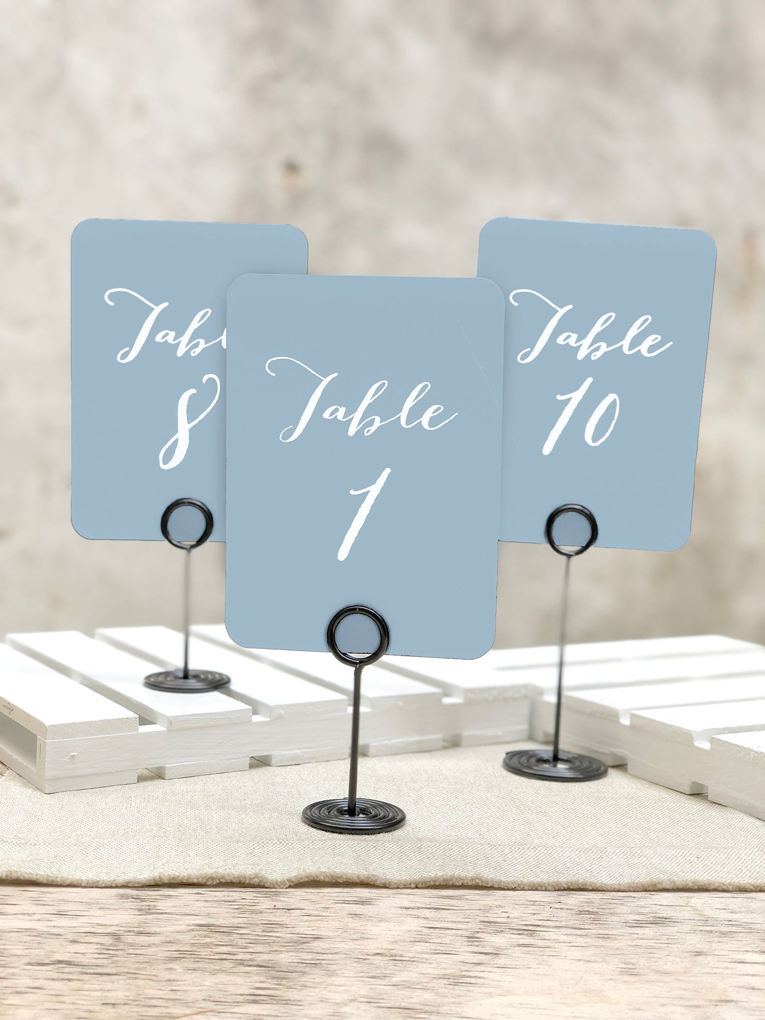 Dusty Light Blue Table Numbers Printed 5x7 Table Numbers | Etsy