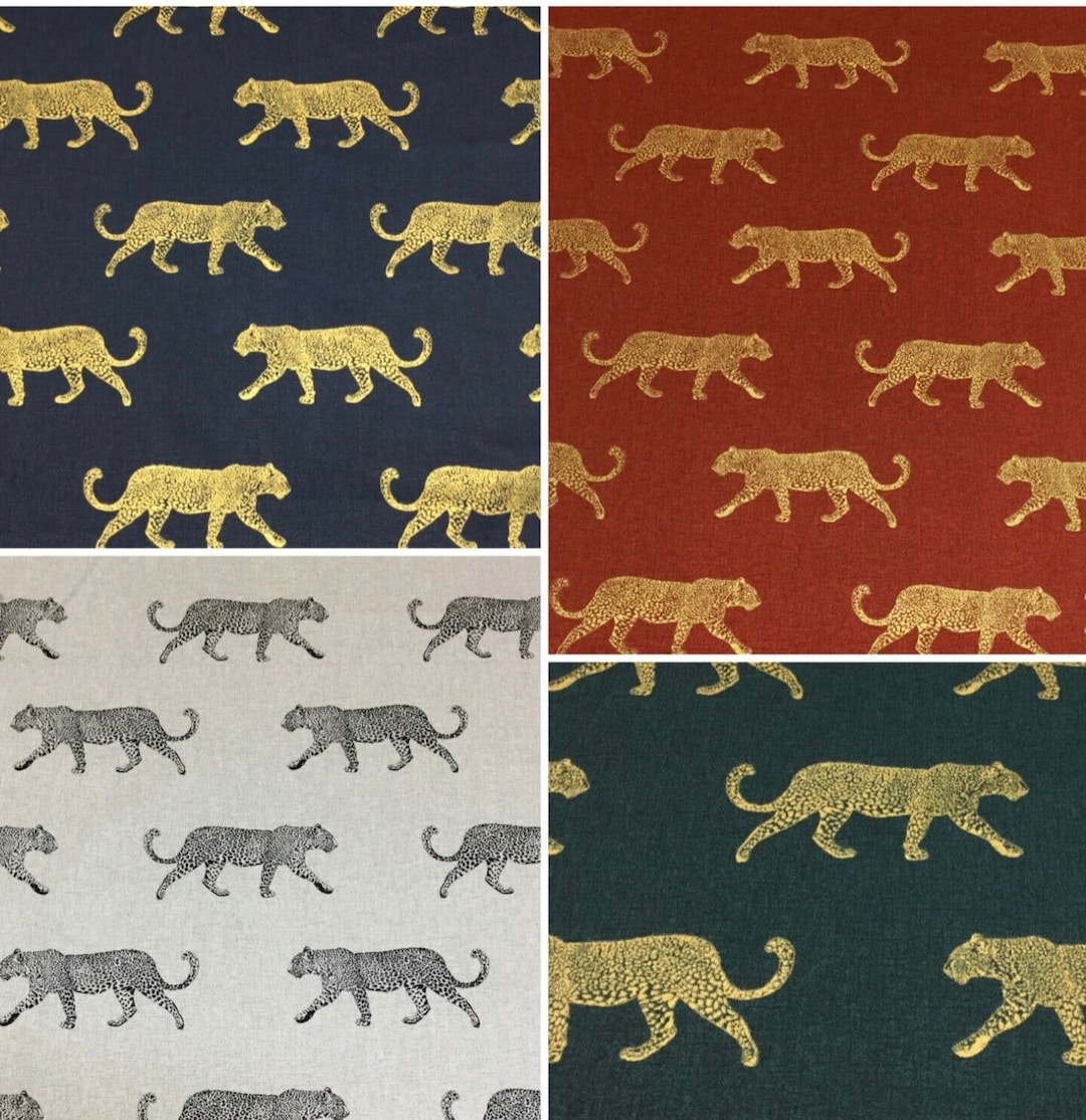 Fryetts Leopard Cotton Fabric. for Upholstery, Curtains, Cushions ...