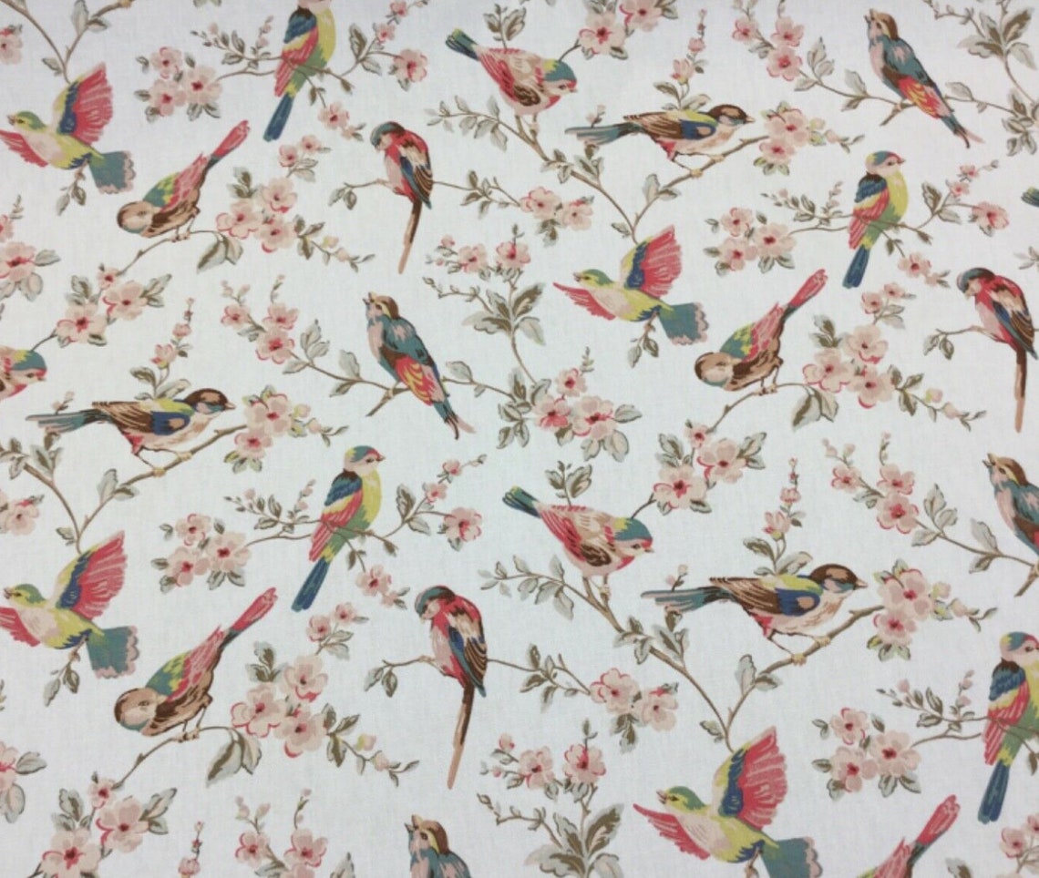 Cath Kidston British Birds Pastel Cotton Fabric. For | Etsy