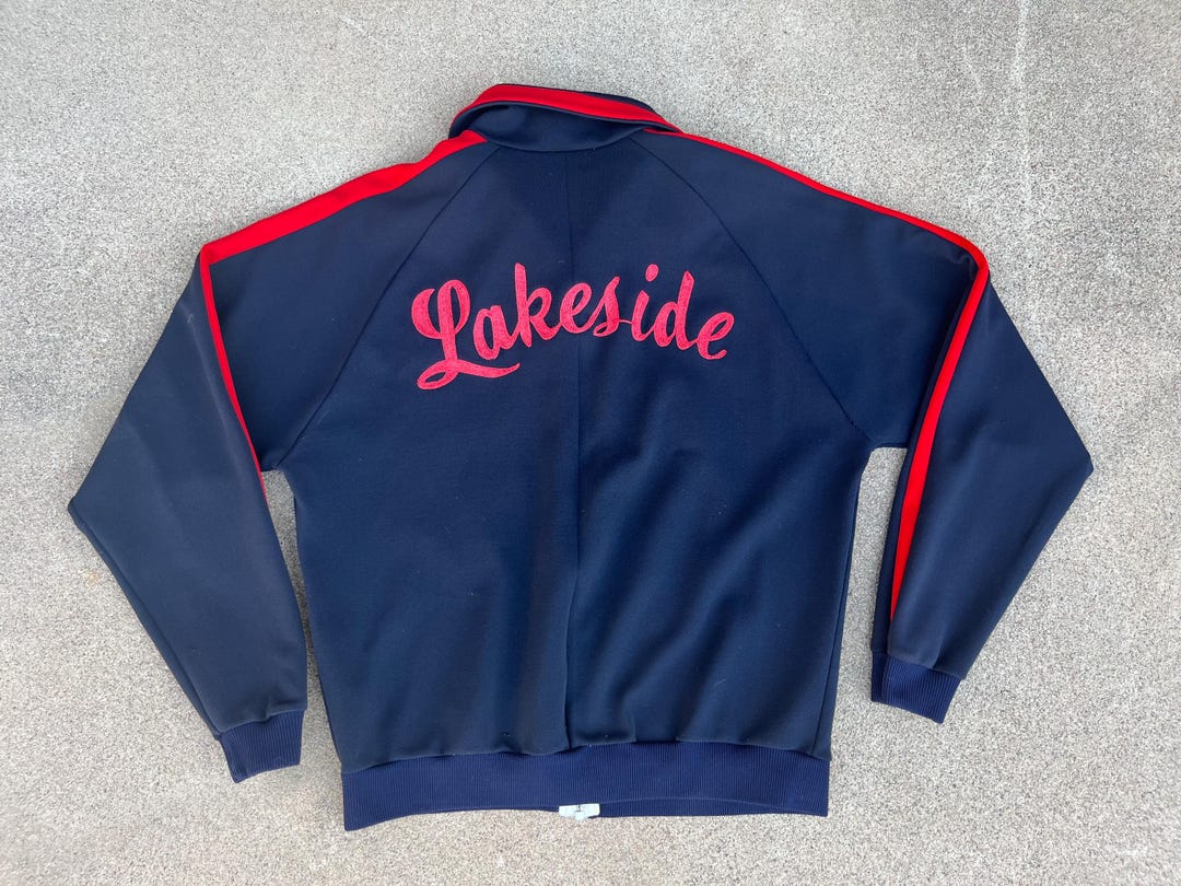 Rare Vintage 60s/70s Chainstitch Lakeside Dark Blue Zip up Track Jacket ...