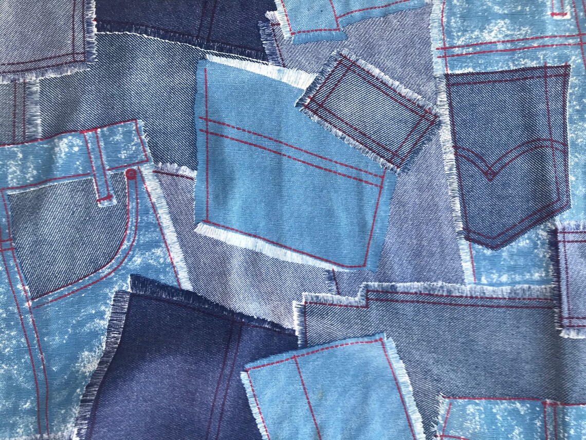 Rare Vintage 70s Denim Blue Jean Print Pullover Polo Shirt M | Etsy