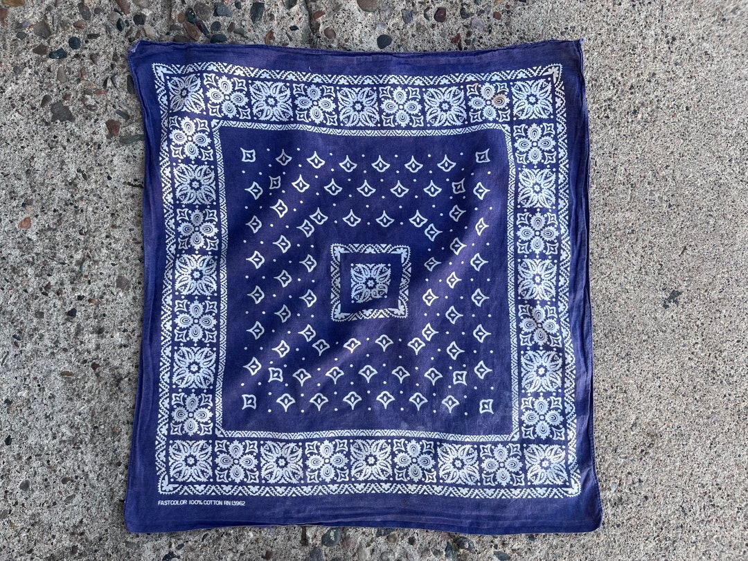 BEAT to HELL Rare Vintage Fast Color Blue Cotton Bandana 20.5X19.5 - Etsy