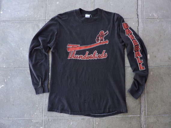 RARE Vintage 80s Thunderbirds Long Sleeve Black T-shi… - Gem