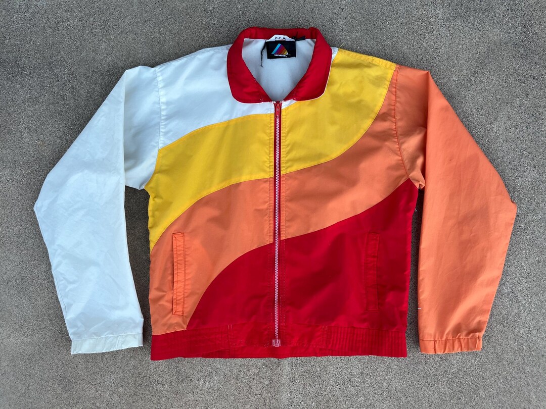 Vintage 80s Hobie Color Block Windbreaker Jacket M - Etsy