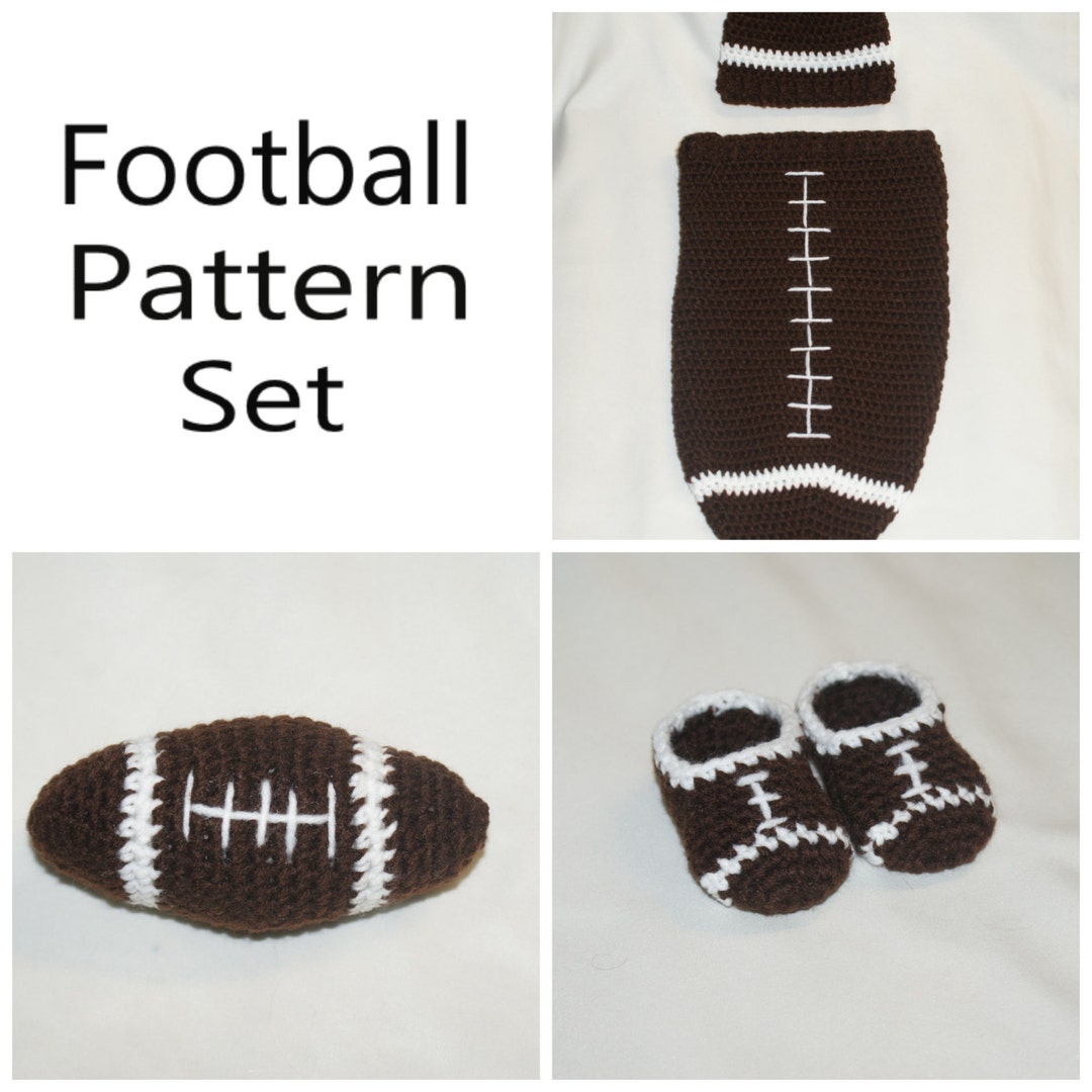 Crochet Football Newborn Cocoon and Hat, Booties, and Toy Collection ...