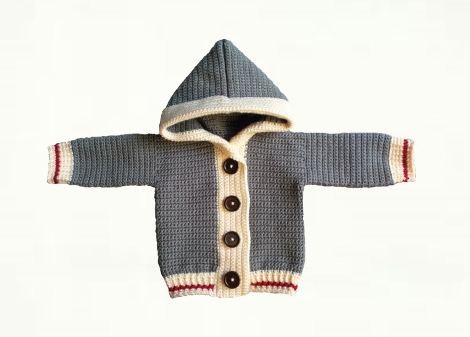 Crochet Work Sock Sweater Pattern. Cardigan. 0-3, 3-6, and 6-12 Months ...