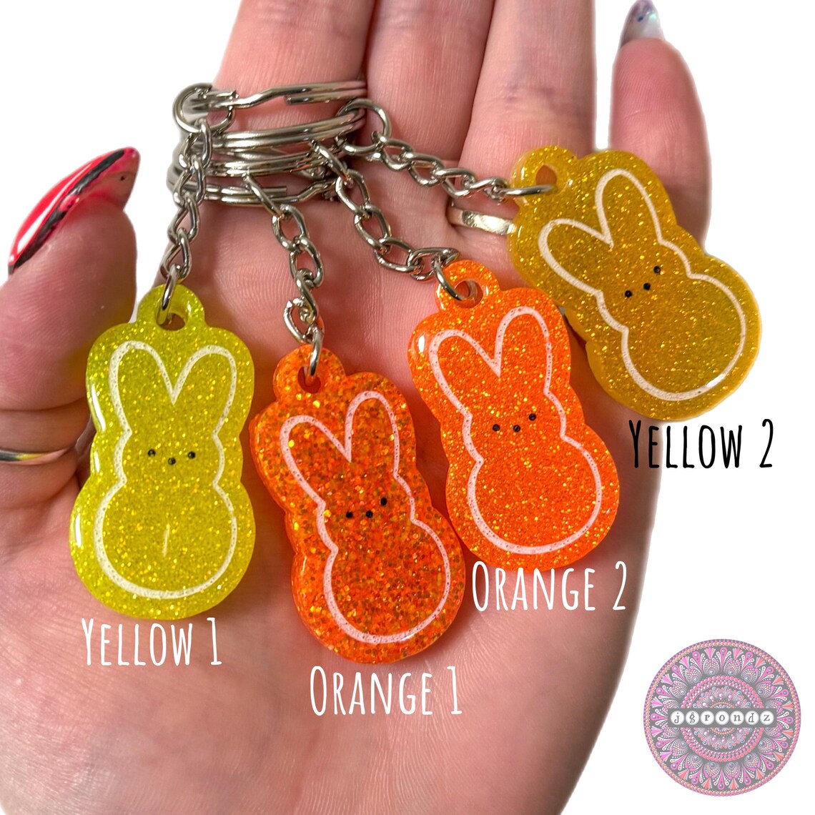 Peeps Marshmallow Glitter Keychain - Easter, Easter Basket, Easter ...