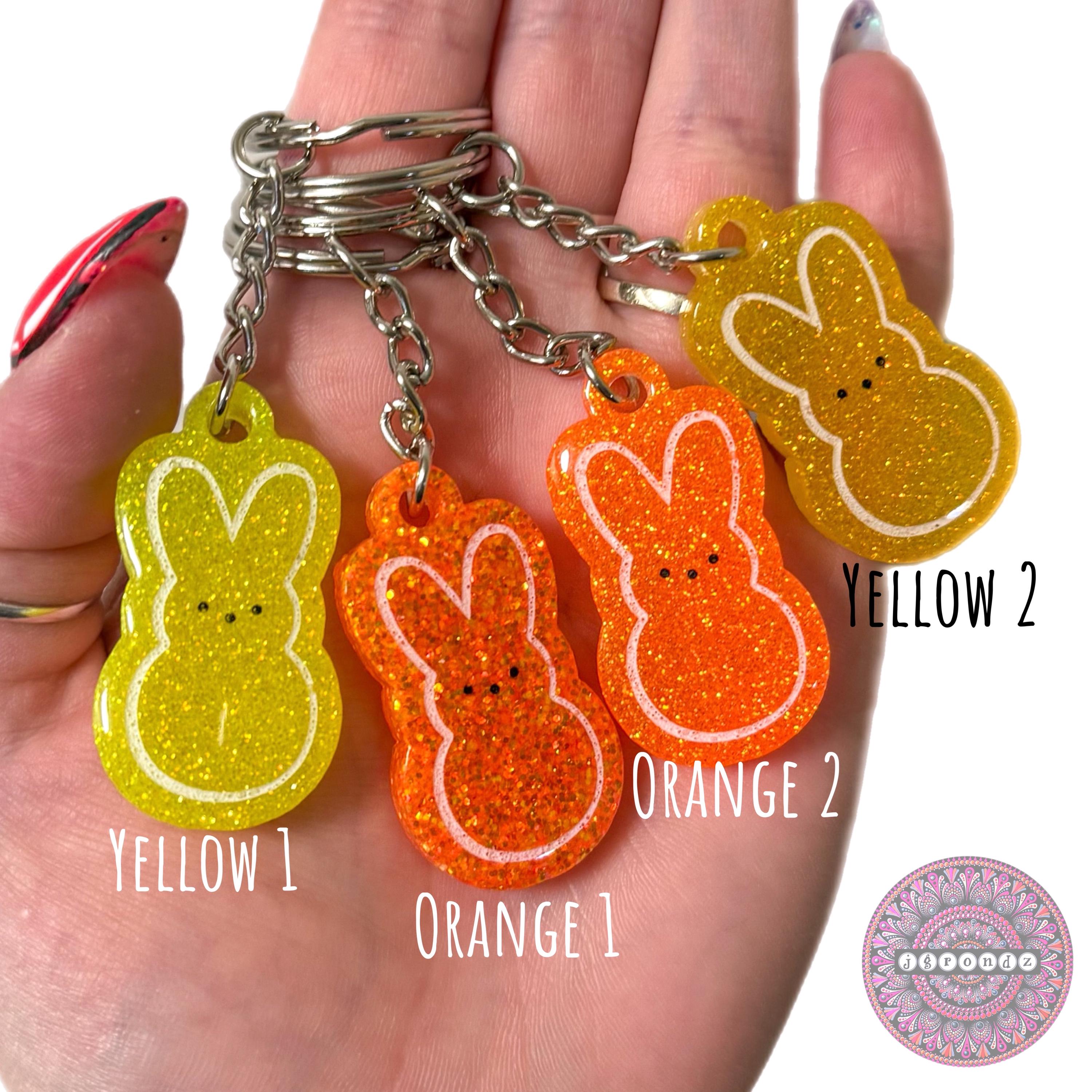 Peeps Marshmallow Glitter Keychain - Easter, Easter Basket, Easter ...