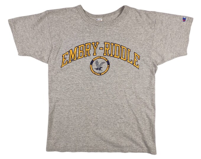 80s Vintage ERAU T-shirt Embry Riddle Aeronautical University Graphic ...