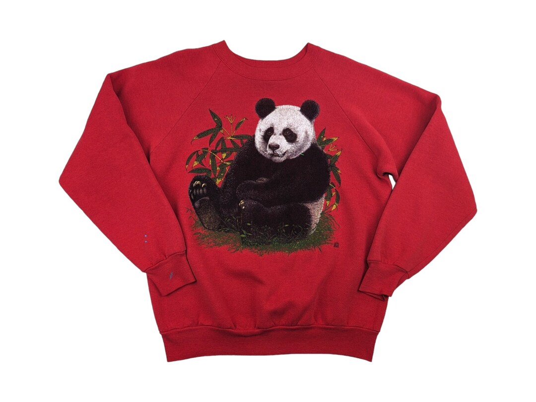 90s Vintage PANDA Crewneck 1990 Panda Bear Graphic Sweatshirt Giant ...