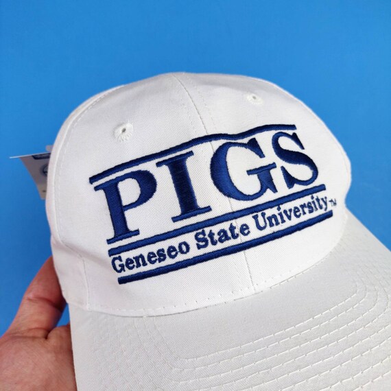 90s Vintage PIGS Hat Geneseo State University Snap Ba… - Gem