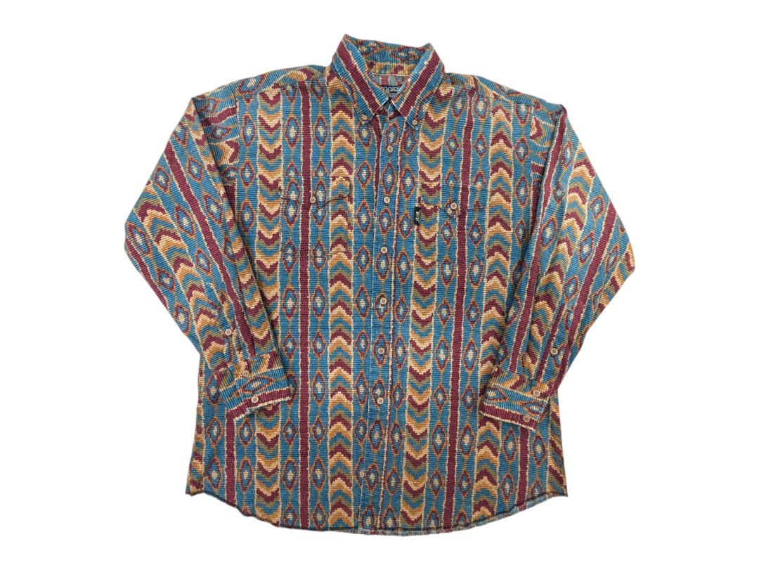 Vintage PANHANDLE SLIM Western Shirt Multi-colored Snake Skin Print ...