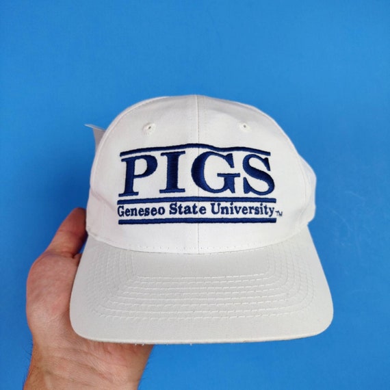 90s Vintage PIGS Hat Geneseo State University Snap Ba… - Gem