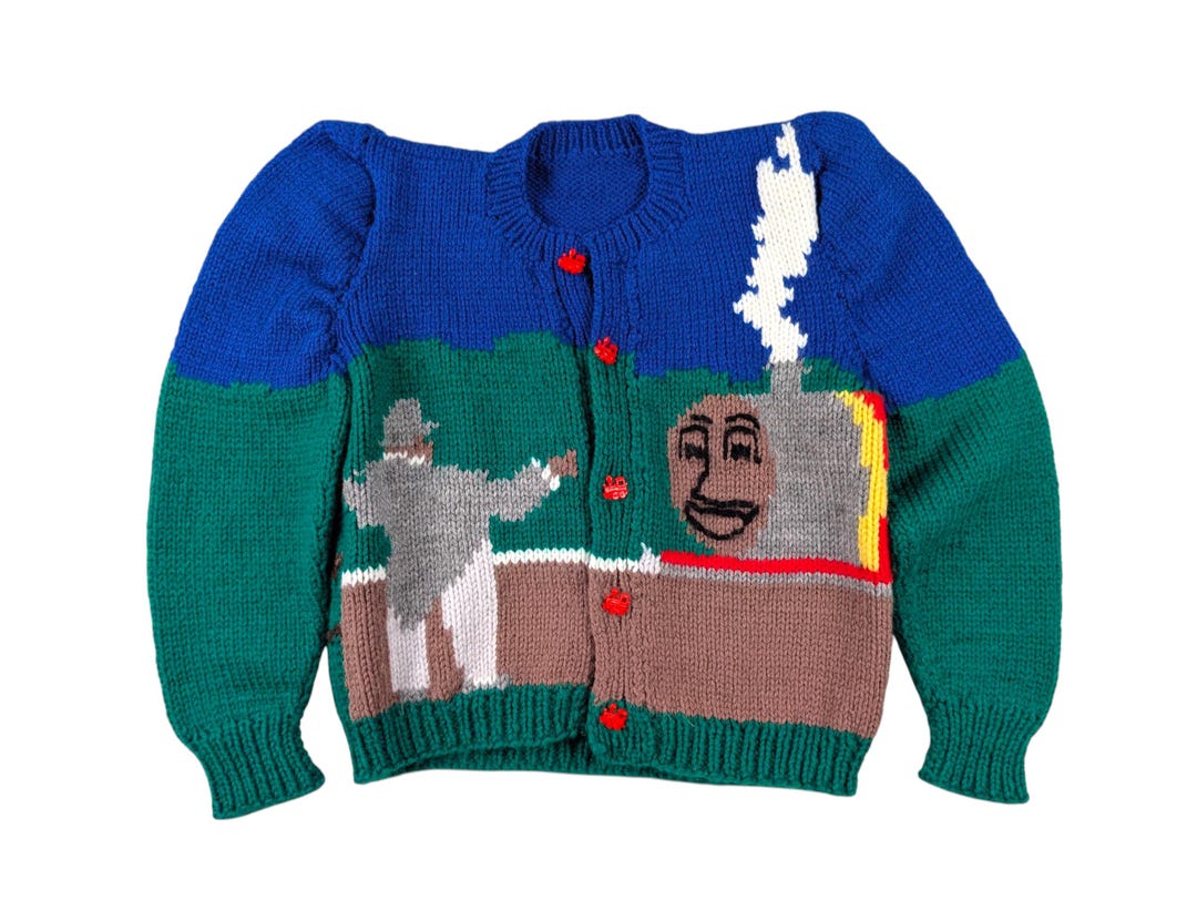 Kids Vintage Thomas the Tank Engine Knit Sweater, Train Sweater ...