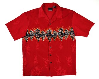 Dragon Button up Shirt Vintage - Etsy