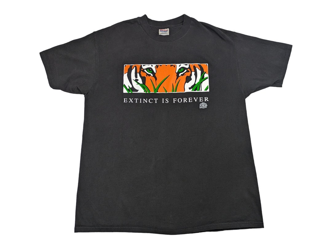 90s Vintage EXTINCT T-shirt 1995 Extinct is Forever Graphic Tiger ...