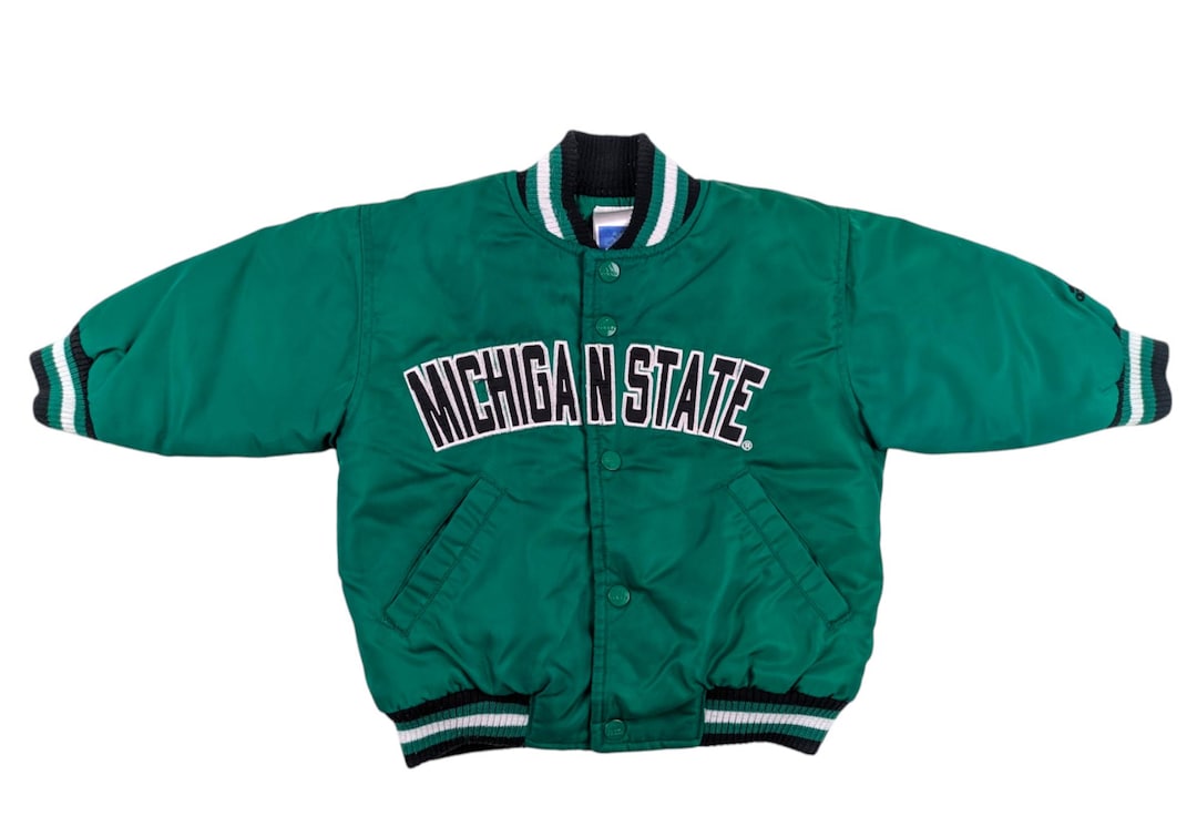 KIDS | 90s Vintage MSU Jacket Michigan State University Satin Varsity ...
