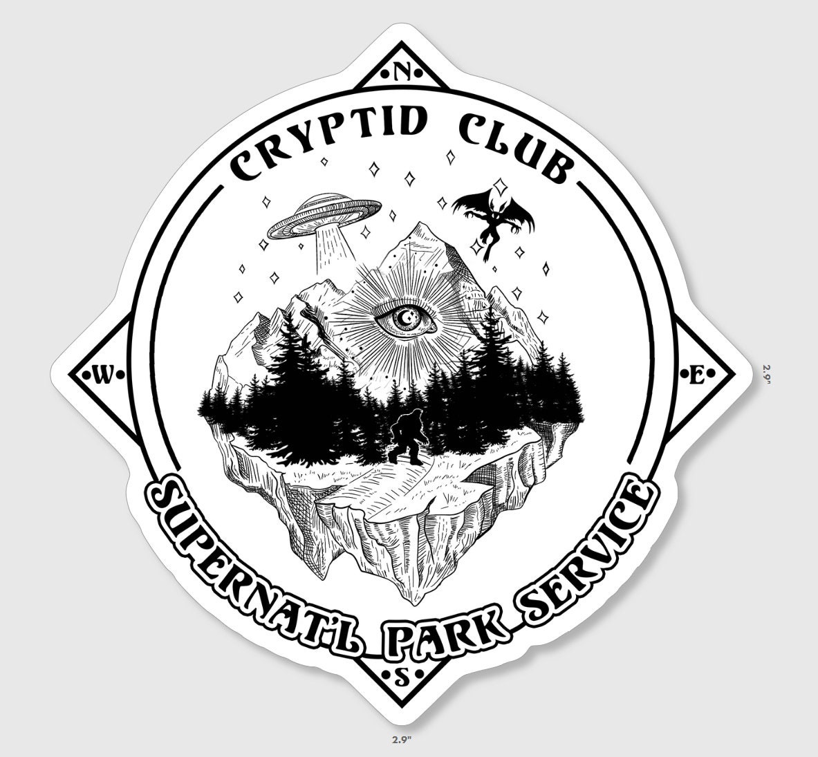 Supernat'l Park Service Cryptid Club Patch Stickers & Prints (mothman ...