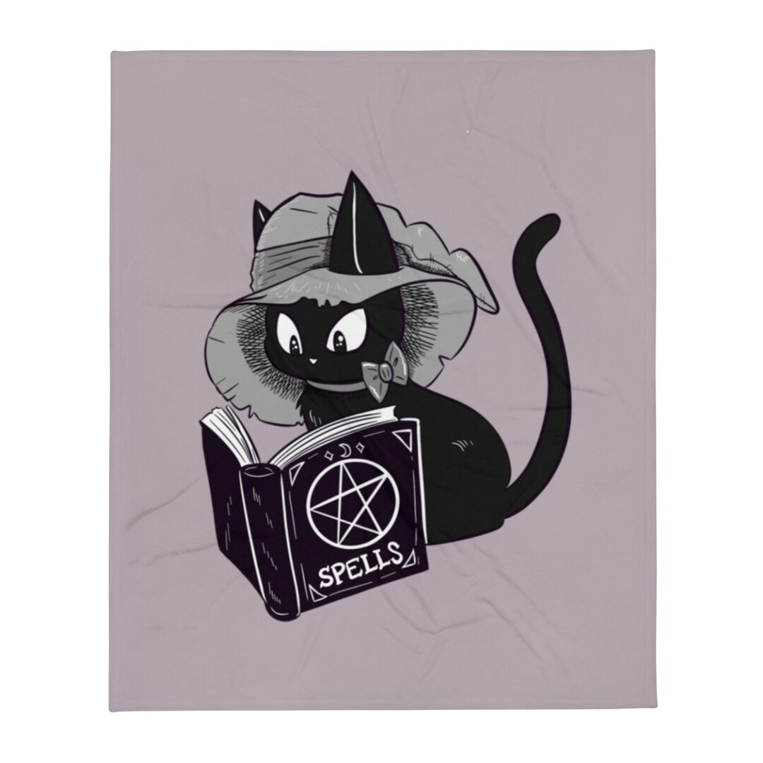 The Baby Witch Kitty (cute, Spellbook, Spells, Cat, Hat, Book, Throw ...