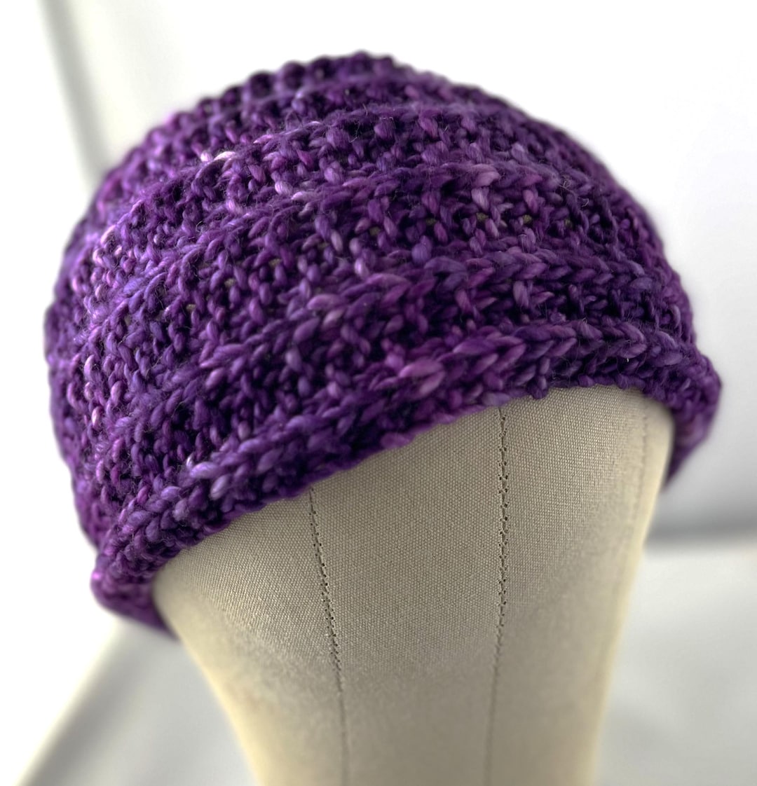 Hand Knit Merino Wool Ear Warmer, Purple Headband - Etsy