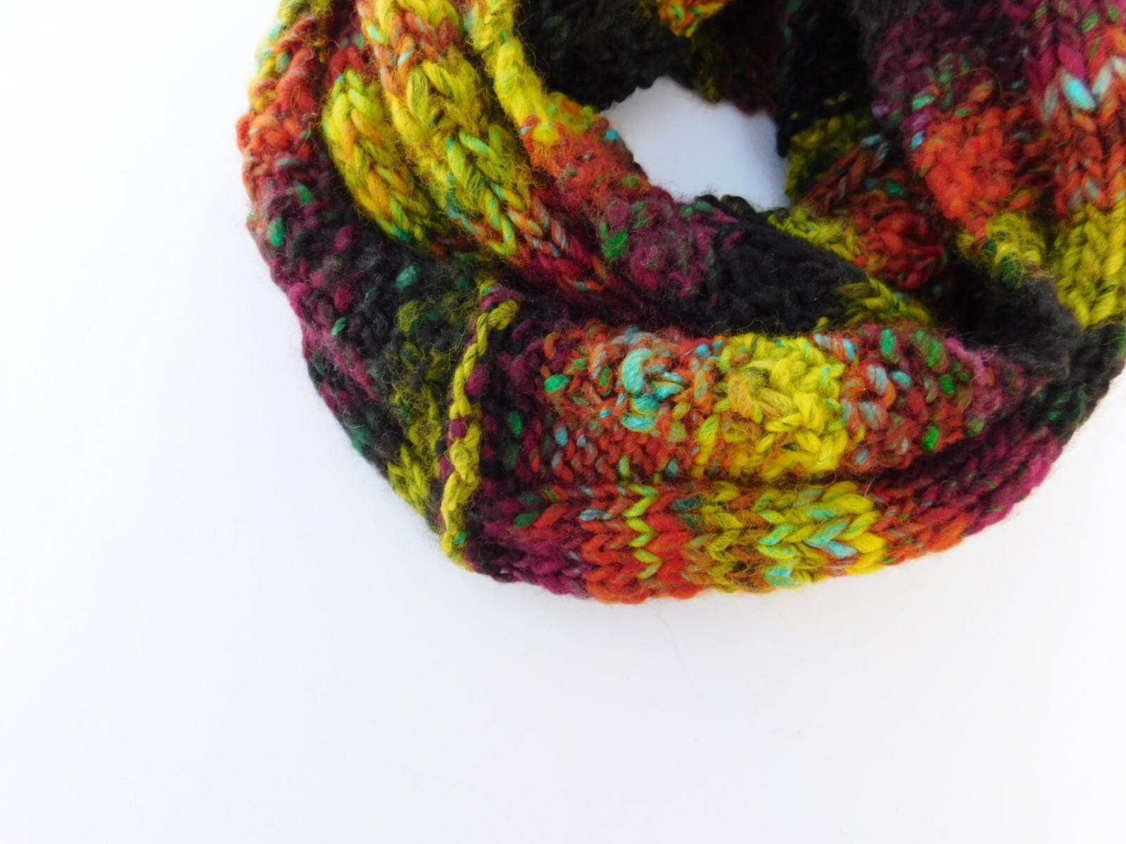 Cowl Hand Knit A WALK in the WOODS Soft Virgin Wool and - Etsy